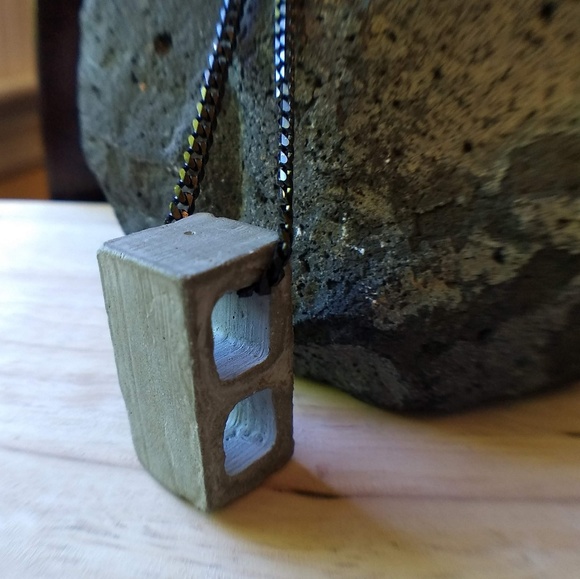 Jewelry | Concrete Mini Cinder Block Necklace | Poshmark
